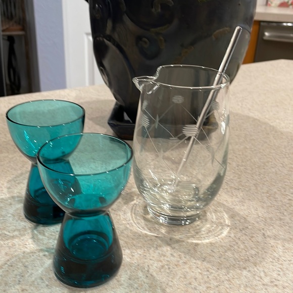 Dining | Mcm Martini Set Pitcher And Two Glasses | Poshmark